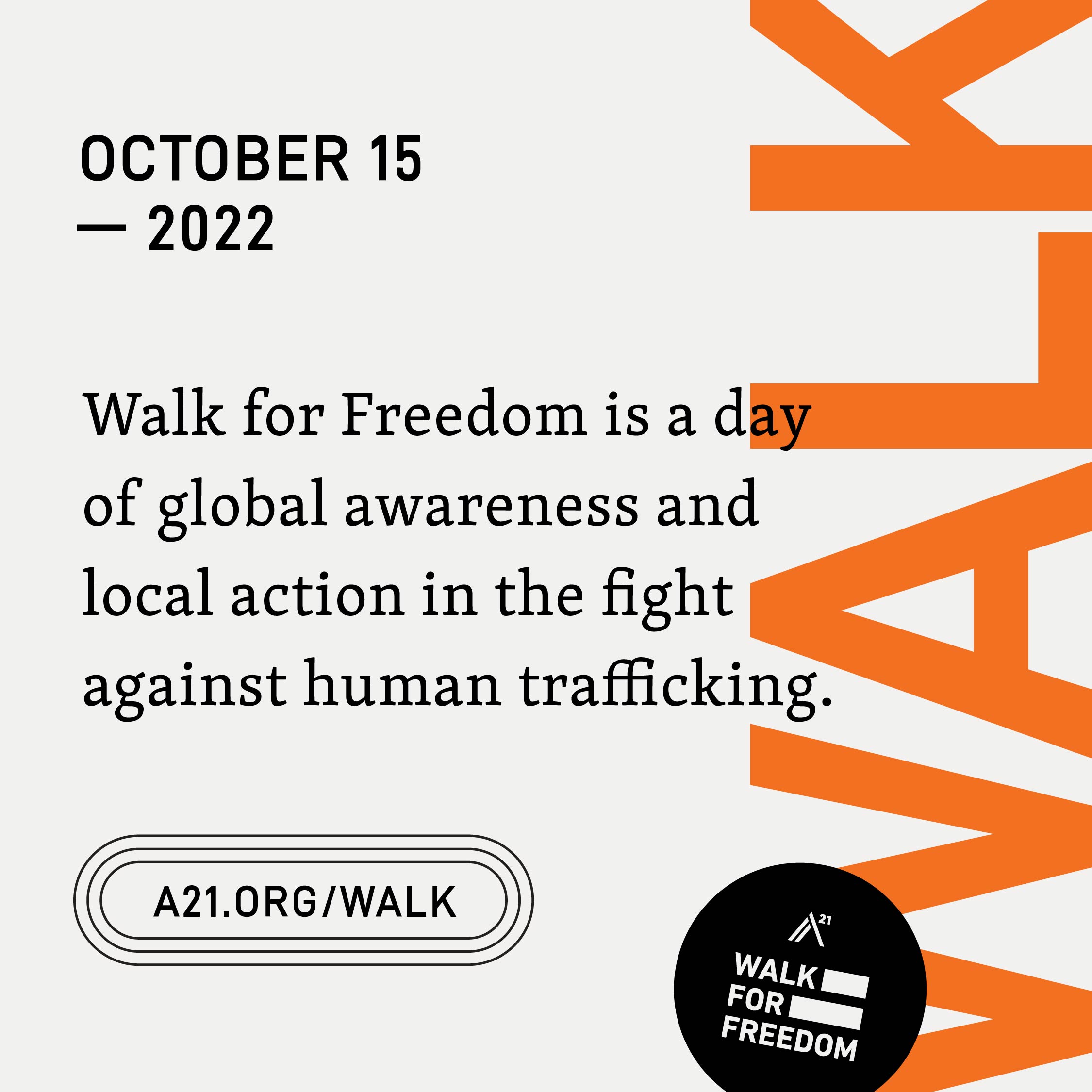 Walk For Freedom 2022 | A21